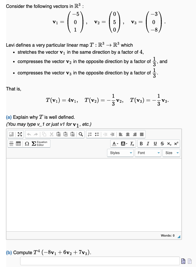 Solved Consider the following vectors in R3 : | Chegg.com
