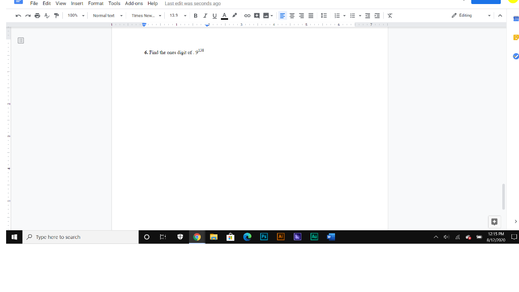 Solved File Edit View Insert Format Tools Add-ons Help Last | Chegg.com