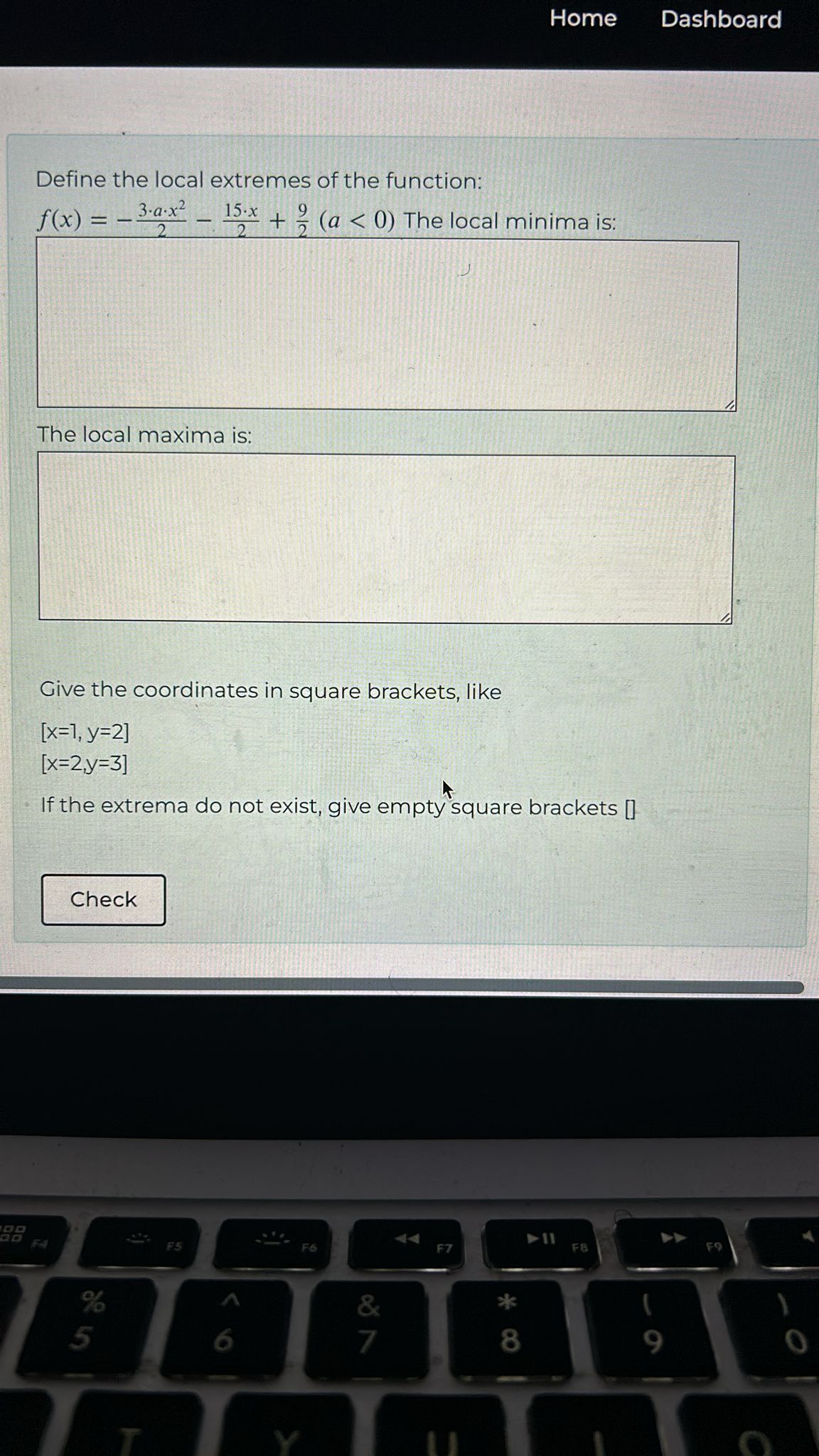 Solved Define the local extremes of the function: | Chegg.com