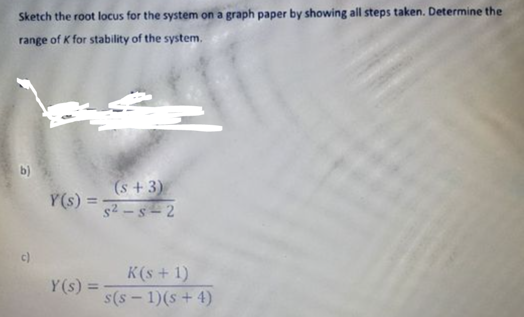Solved helpSketch the root locus for the system on a graph | Chegg.com