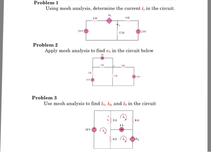 Solved Using mesh analysis, determine the current i_x in the | Chegg.com