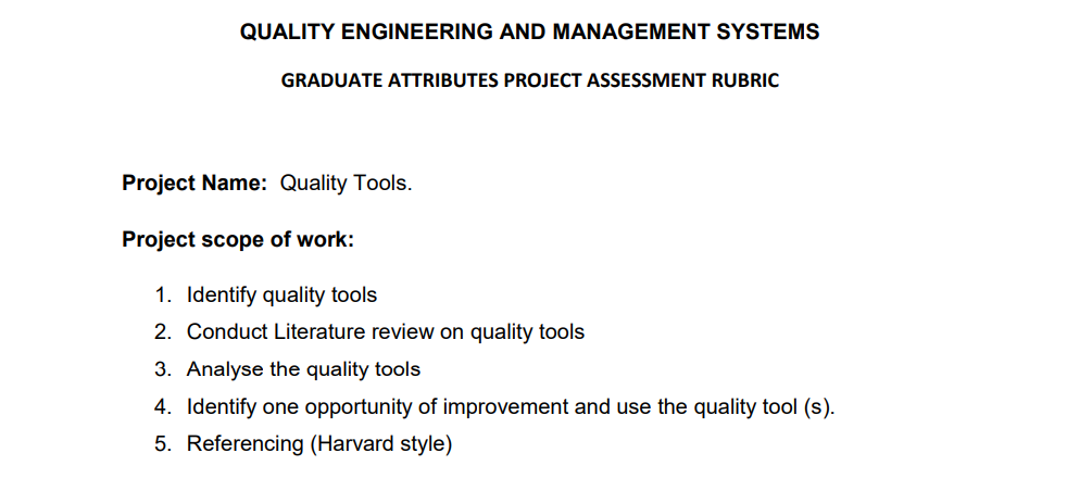 Solved QUALITY ENGINEERING AND MANAGEMENT SYSTEMS GRADUATE | Chegg.com