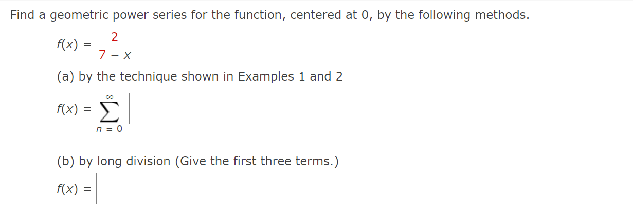 Solved ind a geometric power series for the function, | Chegg.com