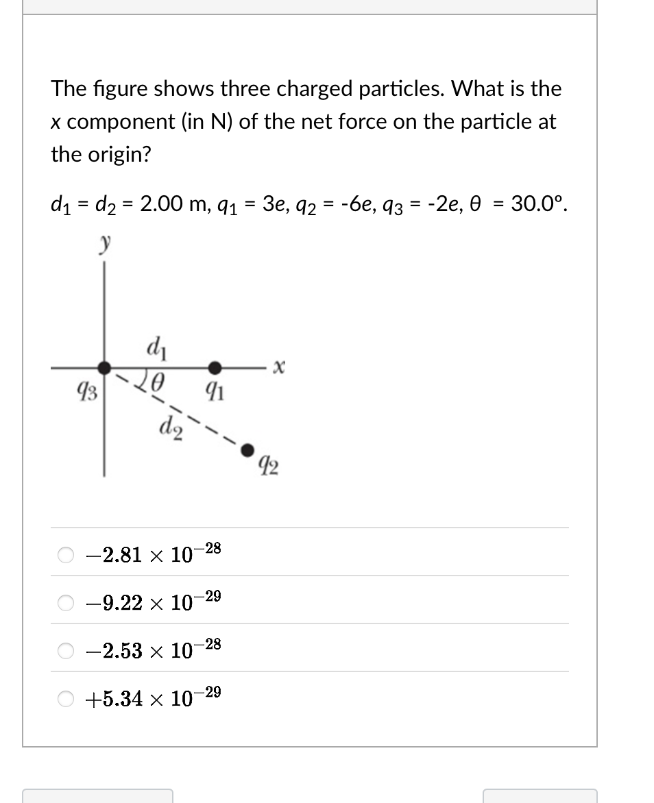 Solved The figure shows three charged particles. What is | Chegg.com