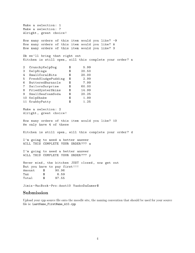 Solved Menu Struct Using a text file menu OUTPUT MUST BE | Chegg.com
