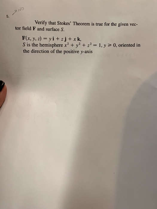 Solved No 2 5. Verify that Stokes' Theorem is true for the | Chegg.com