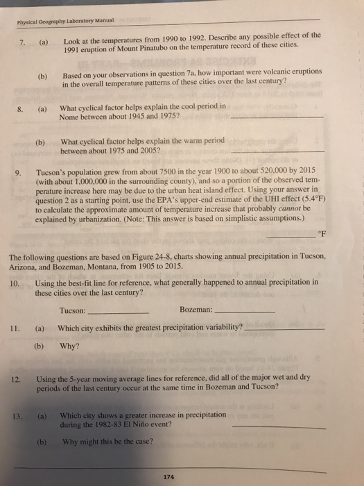 Solved EXERCISE 24: Weather Variability and Climate Change | Chegg.com
