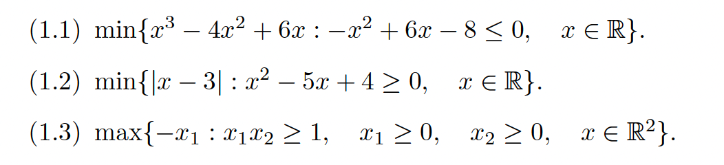 Solved Decide, for each of the following three optimization | Chegg.com