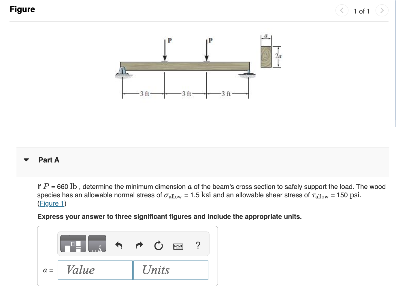 Solved Part AIf P=660lb, ﻿determine the minimum dimension | Chegg.com