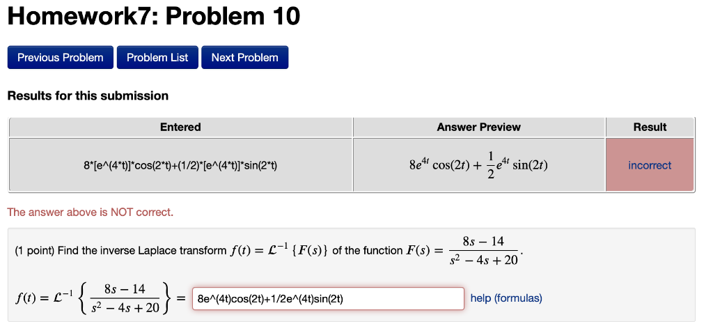 Solved Homework7: Problem 10 Previous Problem Problem | Chegg.com Solved Homework7: Problem 10 Previous Problem Problem | Chegg.com