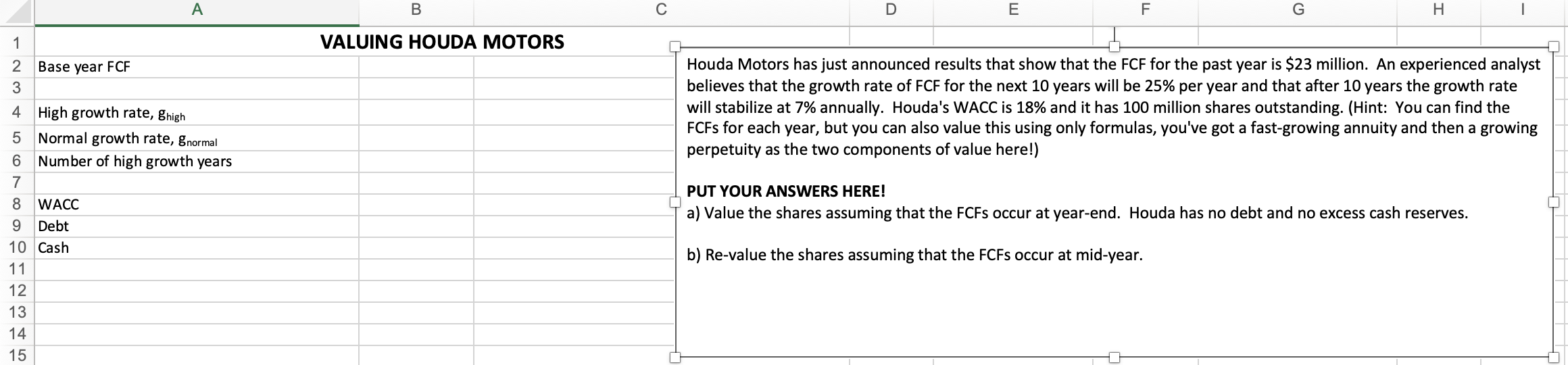 Solved Please show how to solve using excel and how you get | Chegg.com