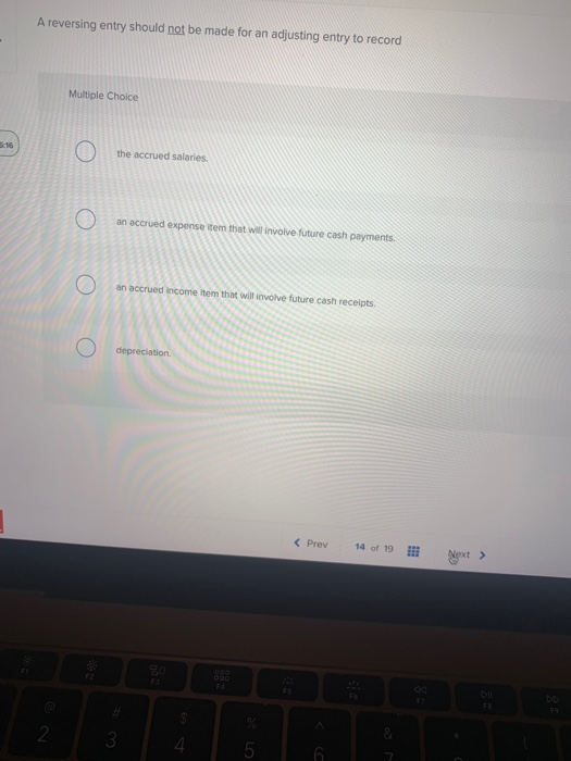 Solved A reversing entry should not be made for an adjusting | Chegg.com