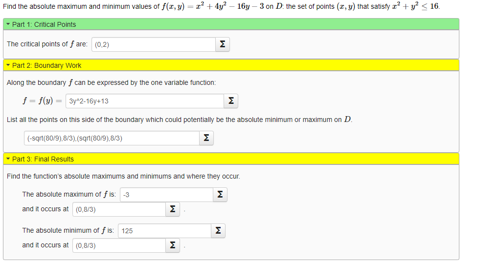 Solved Find the absolute maximum and minimum values of | Chegg.com