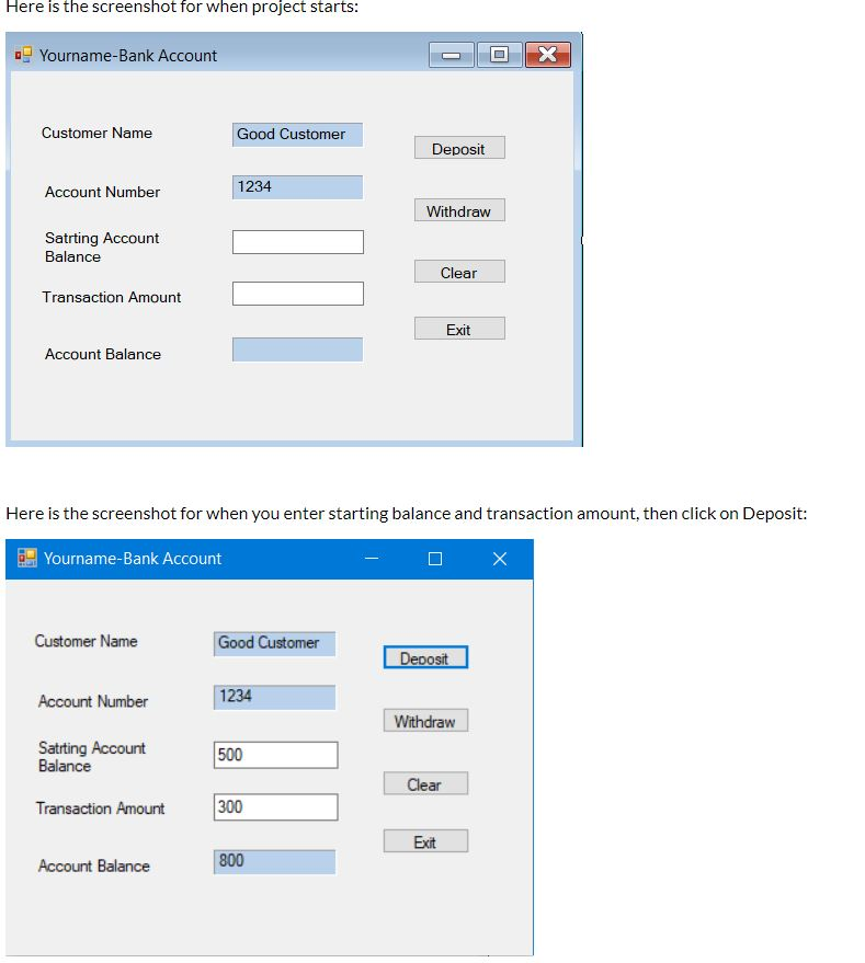 VB. Windows Forms App (.NET Framework) Use Visual | Chegg.com