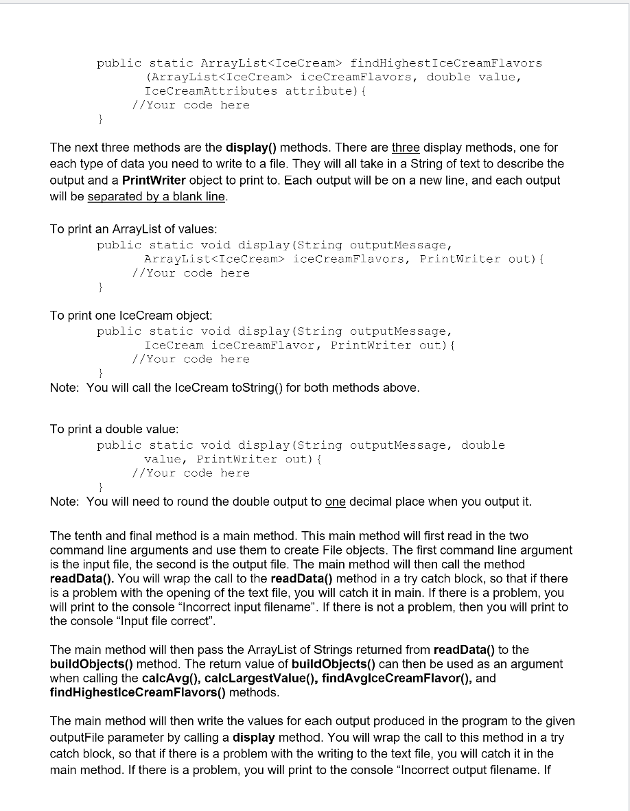 Programming Project 7 - Ice Cream Analysis 2 Note: | Chegg.com