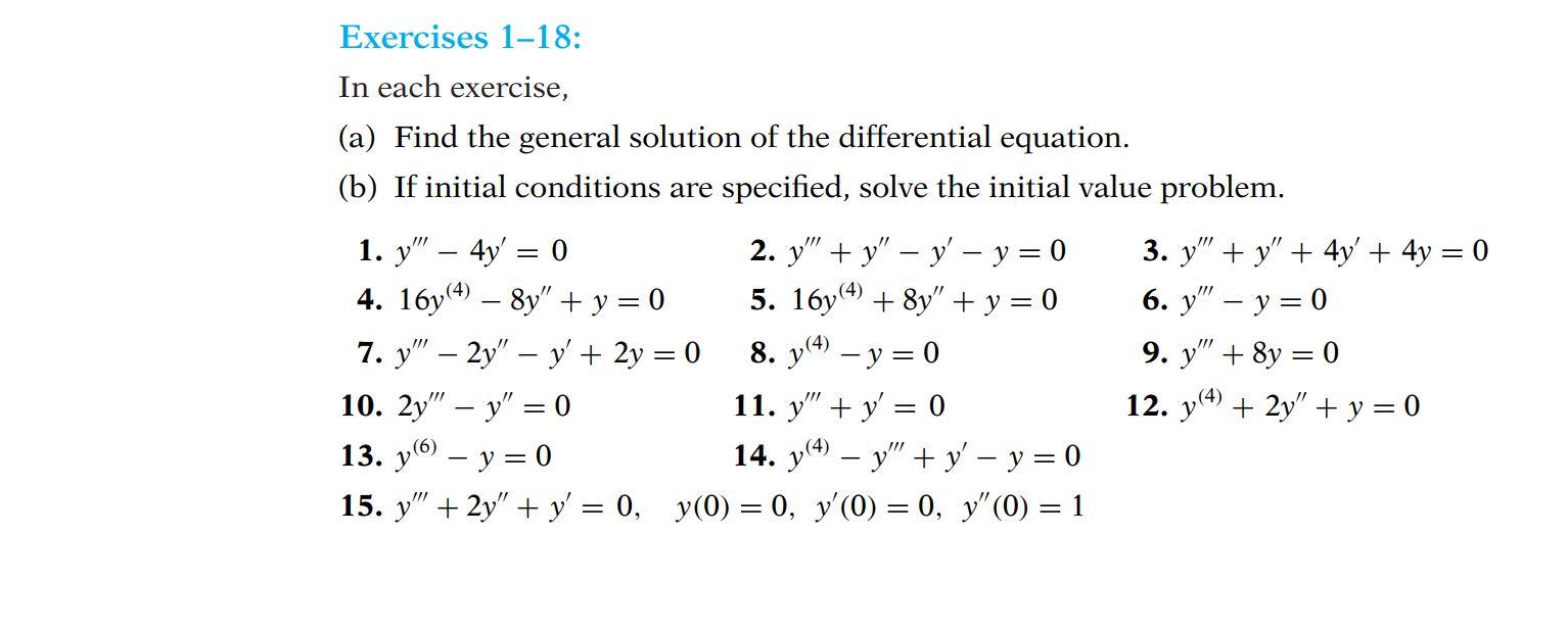 Solved Exercises 1-18: In each exercise, (a) Find the | Chegg.com