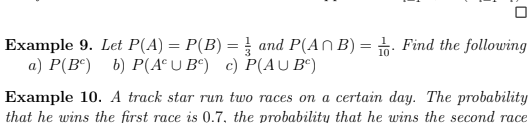 Solved = Example 9. Let P(A) = P(B) = { and P(ANB) = in. | Chegg.com