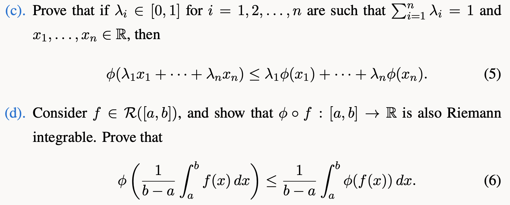 Solved 1. We say that a function ϕ:R→R is convex if | Chegg.com