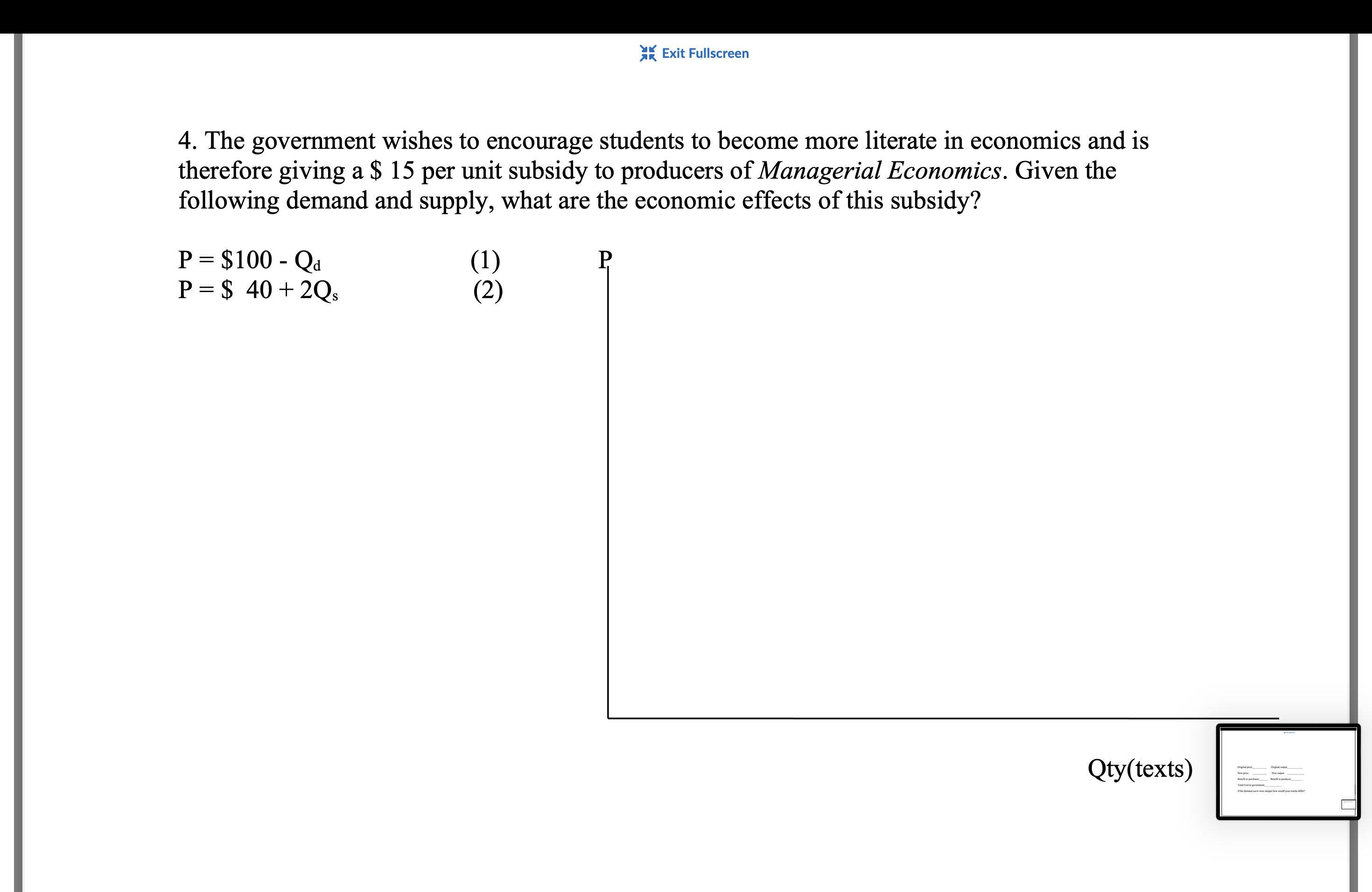 Solved 㷋 Exit Fullscreen 4. The government wishes to | Chegg.com
