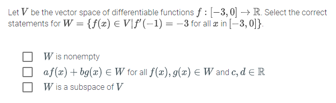 Solved Let V be the vector space of differentiable functions | Chegg.com