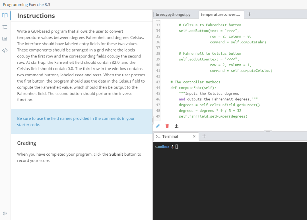 Solved Programming Exercise 83 