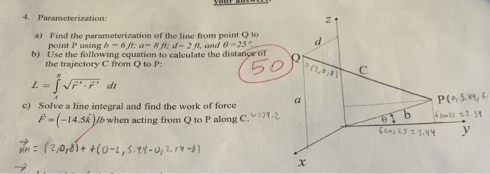 Solved 4. Parameterization: Find the parameterization of the | Chegg.com