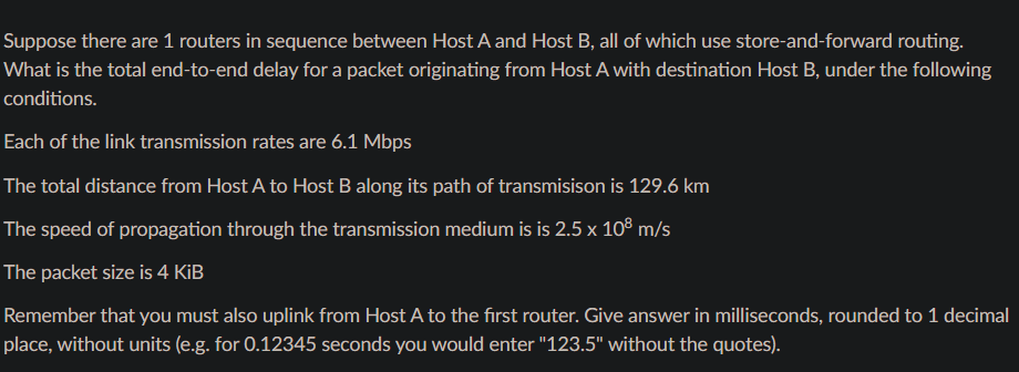Solved Suppose there are 1 routers in sequence between Host | Chegg.com