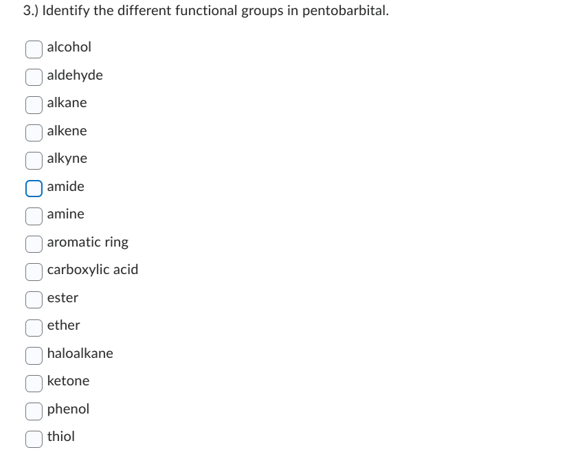 Solved 3.) ﻿Identify the different functional groups in | Chegg.com