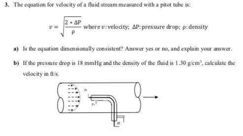 Solved 3. The equation for velocity of a fluid stream | Chegg.com