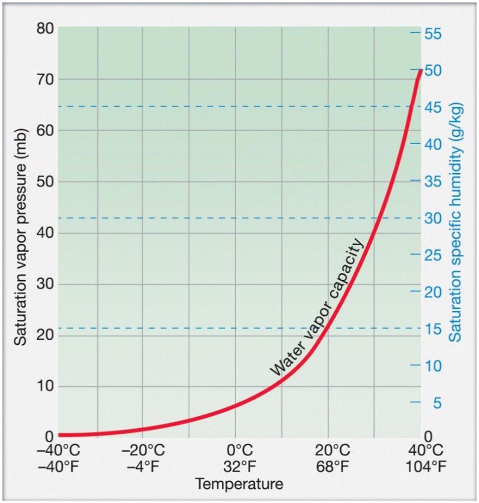 Solved The figure below shows saturation vapor pressure and | Chegg.com