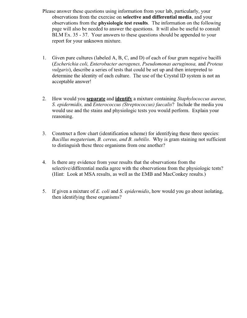 Solved LIST OF POSSIBLE UNKNOWNS The following list contains | Chegg.com