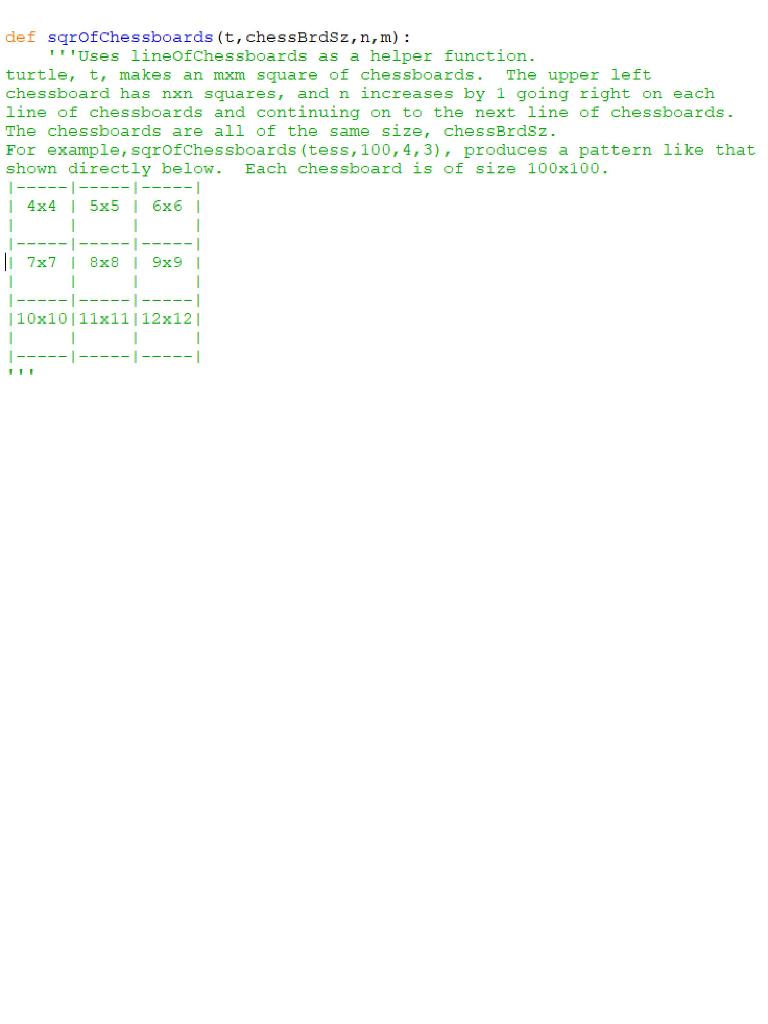 Rectangle of Chessboards Please use python and | Chegg.com
