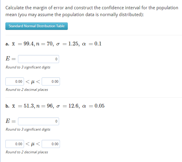 Solved Calculate the margin of error and construct the | Chegg.com