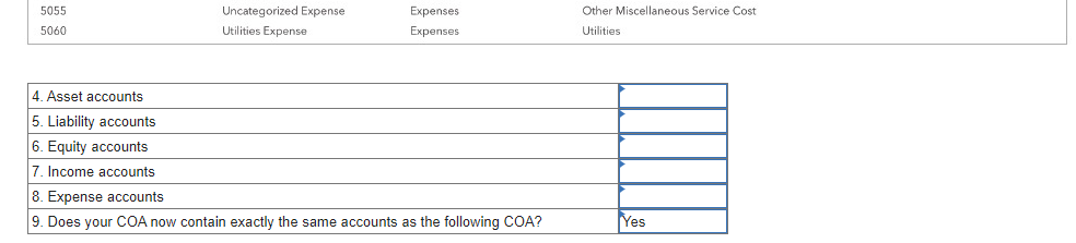 \r\n1. Compare your QBO Chart of Accounts with the | Chegg.com