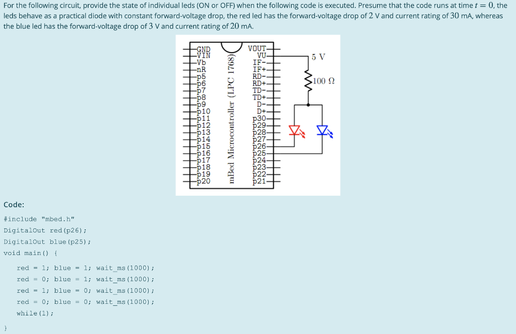 Solved For the following circuit, provide the state of | Chegg.com