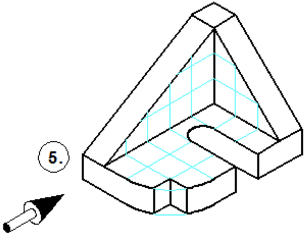 Solved 5. 1. Draw Front view by analyzing the 3D object. | Chegg.com