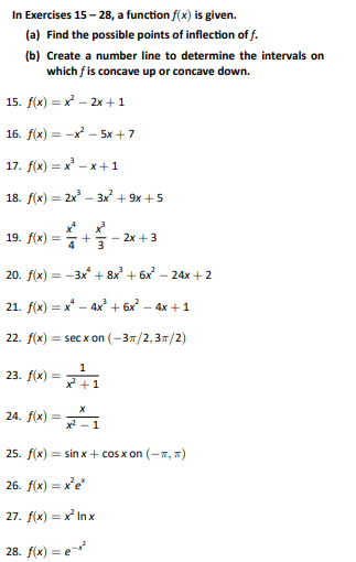 Solved In Exercises 15 - 28, a function f(x) is given. (a) | Chegg.com