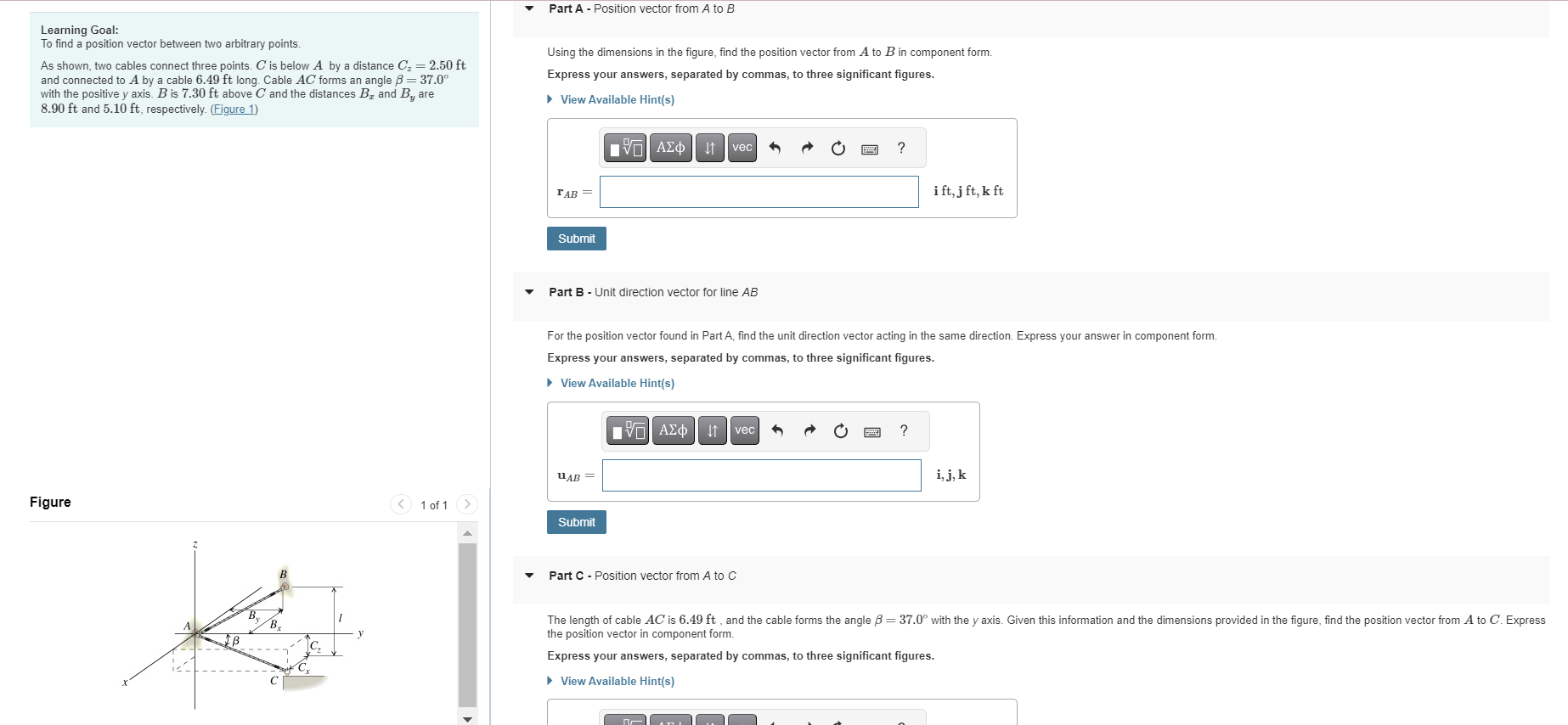 Solved Learning Goal:To find a position vector between two | Chegg.com