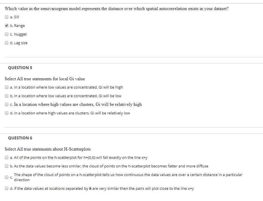 Solved Which value in the semivariogram model represents the | Chegg.com