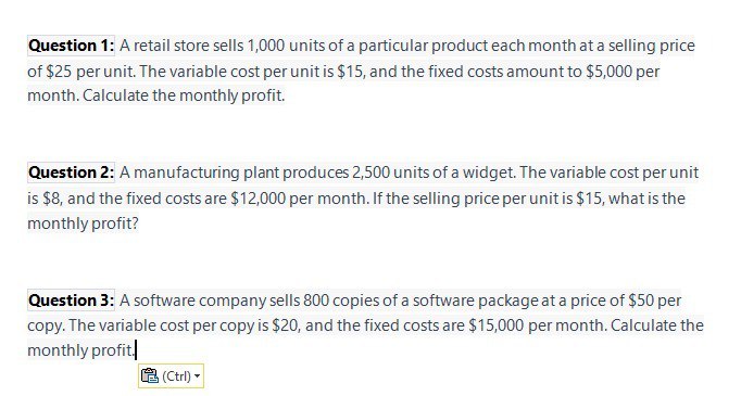 Solved Question 1: A retail store sells 1,000 units of a | Chegg.com