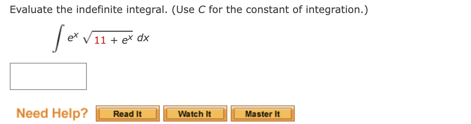 Solved Evaluate the indefinite integral. (Use C for the | Chegg.com