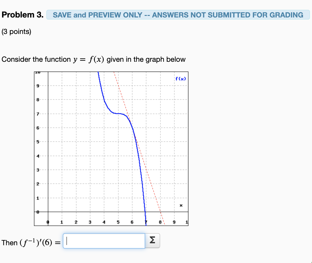 Solved Problem 3. SAVE and PREVIEW ONLY -- ANSWERS NOT | Chegg.com