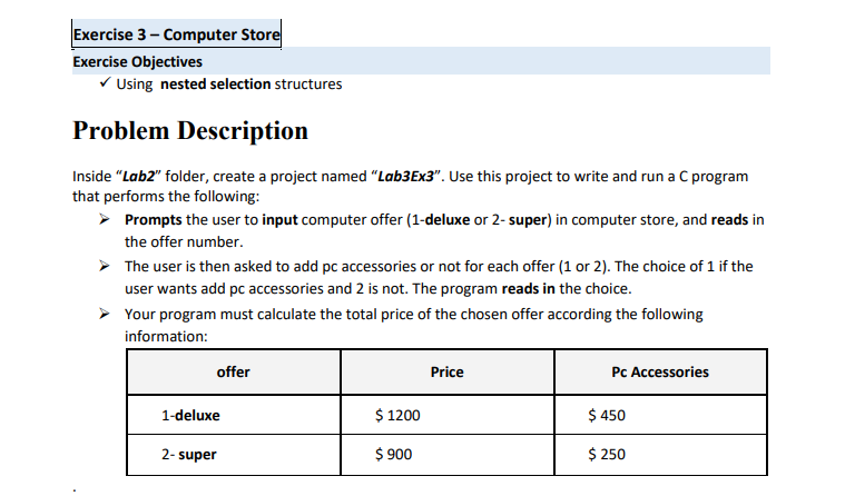 Solved Exercise 3 - Computer Store Exercise Objectives Using | Chegg.com