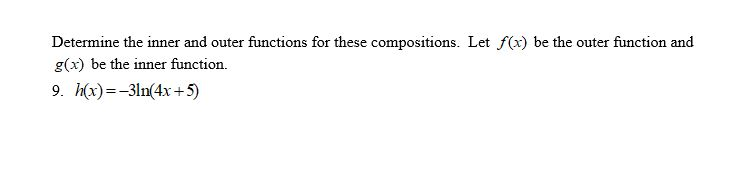 Solved Determine the inner and outer functions for these | Chegg.com