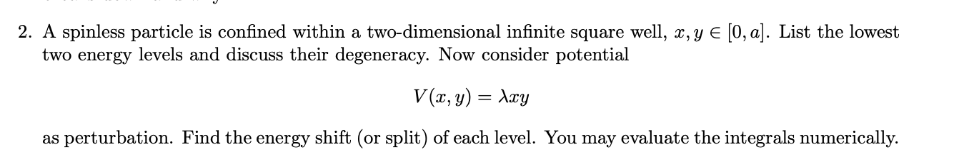 Solved A spinless particle is confined within a | Chegg.com