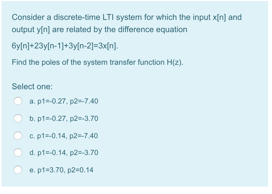 Solved Consider a discrete-time LTI system for which the | Chegg.com