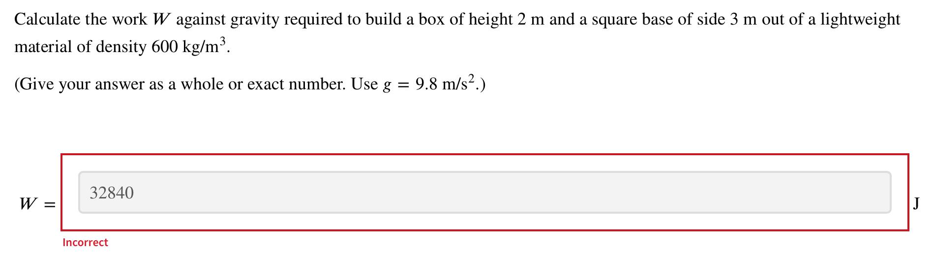 Solved Calculate the work W against gravity required to | Chegg.com