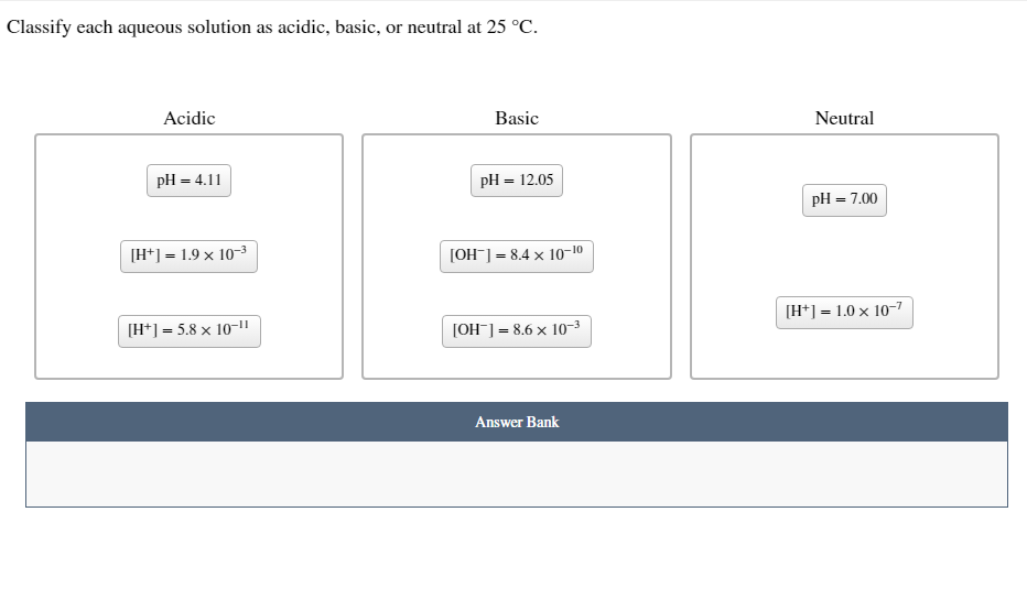 Solved Classify each aqueous solution as acidic, basic, or | Chegg.com