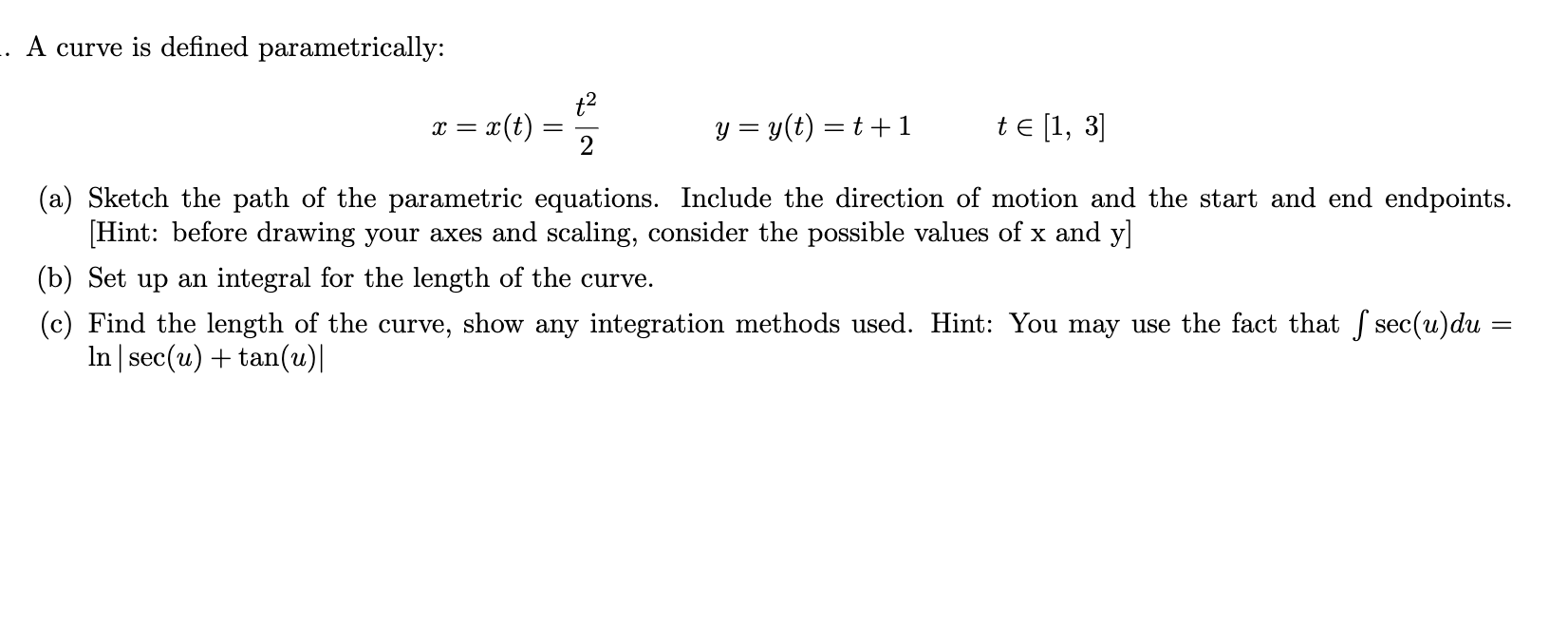 Solved A curve is defined parametrically: | Chegg.com