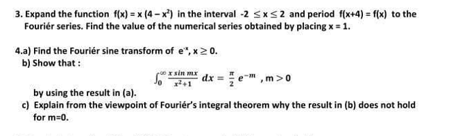 Solved 3. Expand the function f(x) = x (4 - x?) in the | Chegg.com